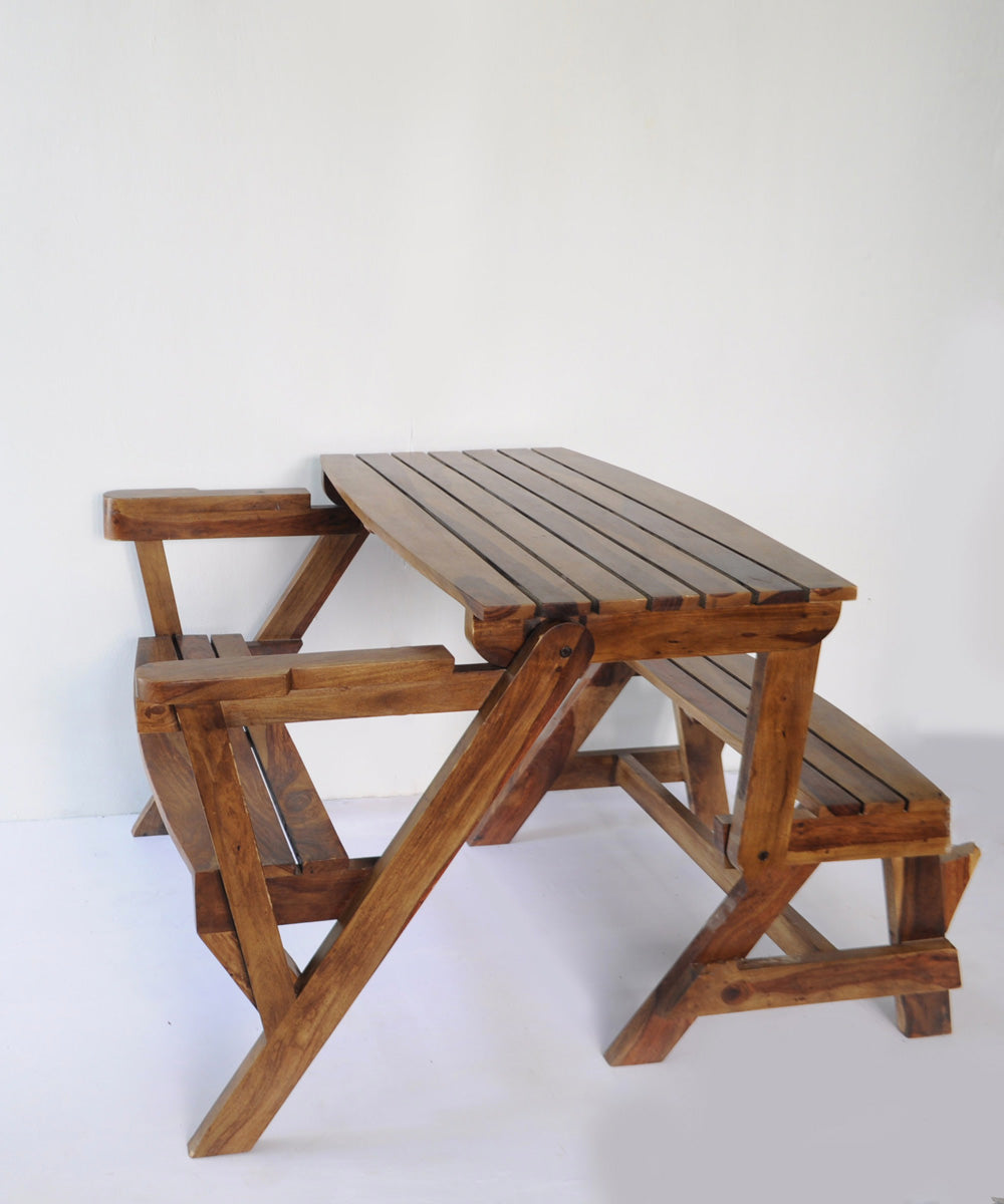 Two Seater Convertible Bench Turns Into Dining Table | Zufolo Designs